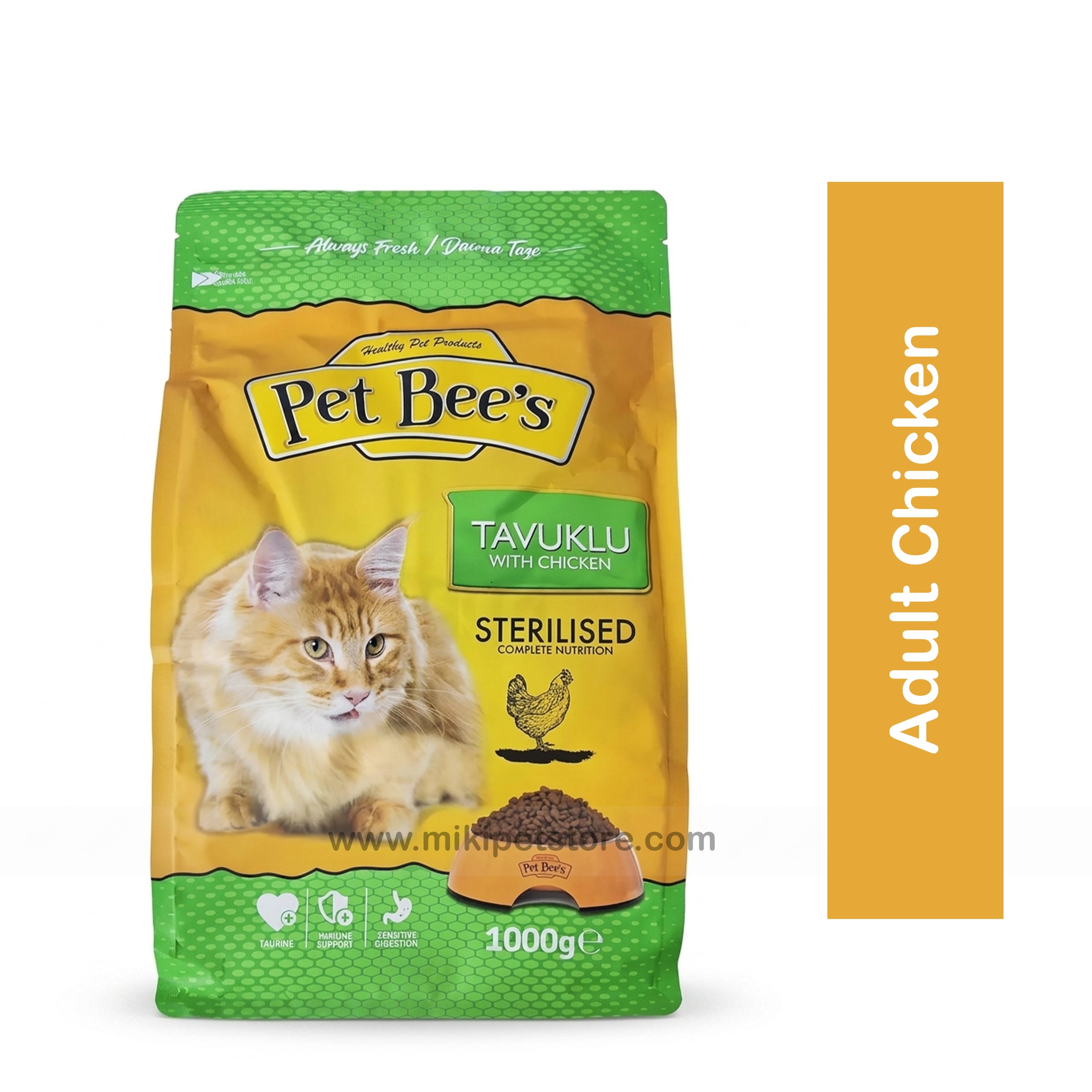 Pet Bee's Adult Dry Cat Food with Chicken Colour Free – Miki Pet Store